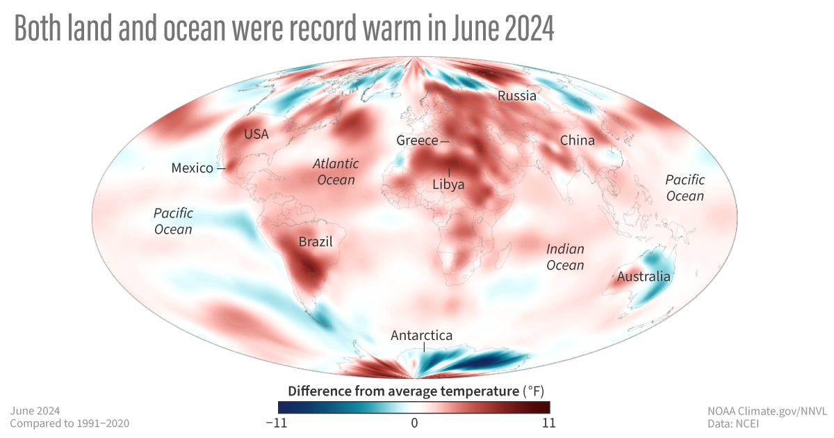 Global climate summary for June 2024 | NOAA Climate.gov