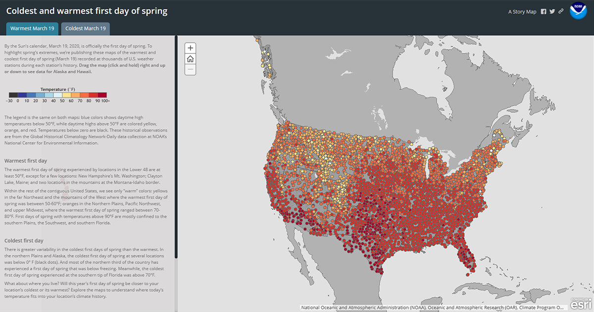 U.S. spring extremes: coldest and warmest first day of spring | NOAA ...