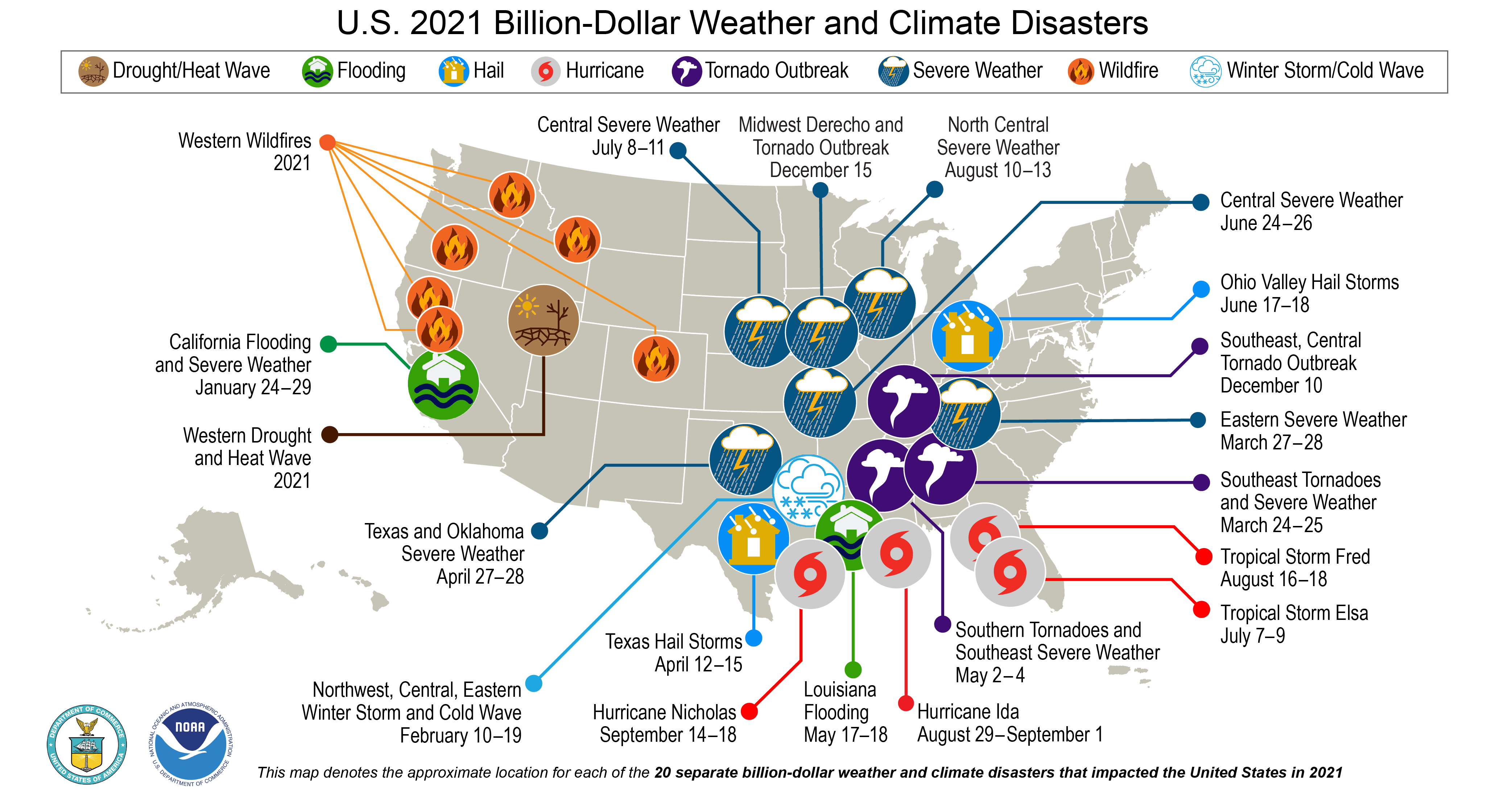 2021 U.S. billion-dollar weather and climate disasters in historical ...