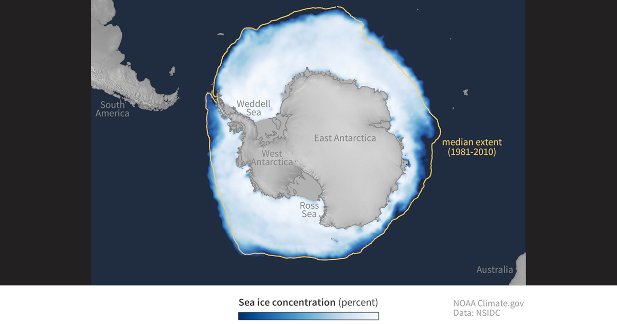 Antarctic Sea Ice Extent - Maximum | NOAA Climate.gov