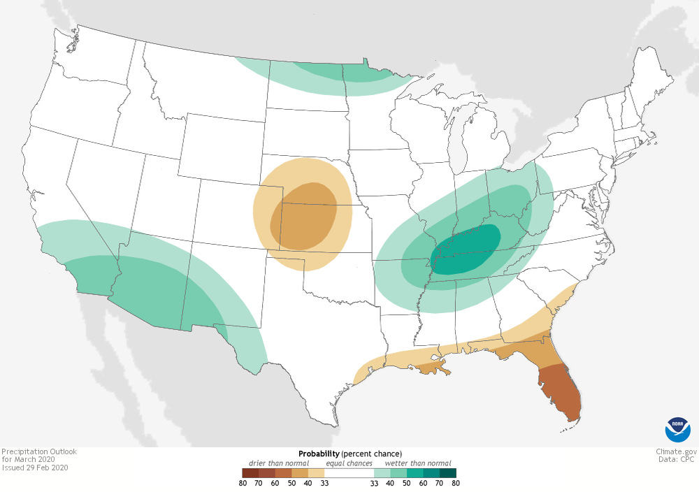 Temperature and precipitation outlooks for March 2020 | NOAA Climate.gov